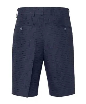 Fendi Ff Jacquard Linen Bermuda Shorts - Blue