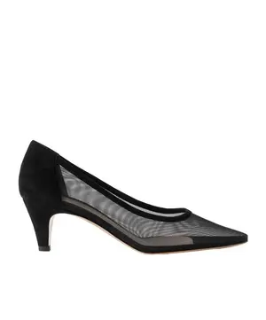 GIANVITO ROSSI Mesh And Suede Pumps