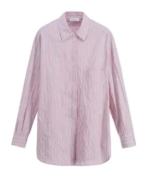 ROBERTO COLLINA Oversized Crinkled Striped Shirt