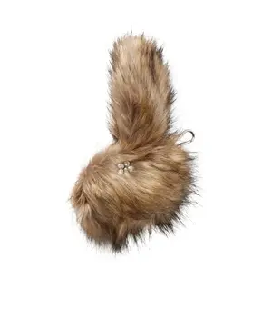 Simone Rocha Crystal-embellished Leather-trimmed Plush Coin Purse Charm - Brown