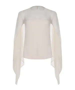 Alberta Ferretti Sheer Cape-sleeve Top - No