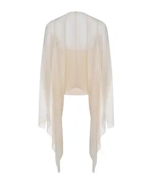 Alberta Ferretti Sheer Cape-sleeve Top - No