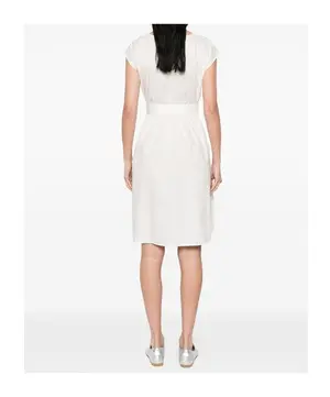 Woolrich Belted Poplin Short Dress - White