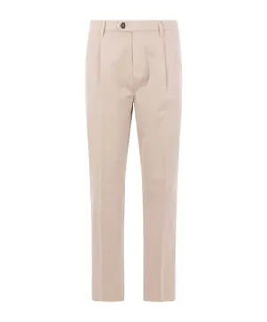 Eleventy Pleated Regular-fit Tailored Trousers - Nude