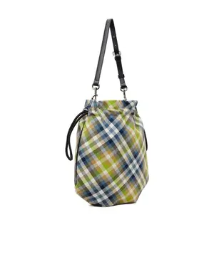 VIVIENNE WESTWOOD Checkered Drawstring Shoulder Bag