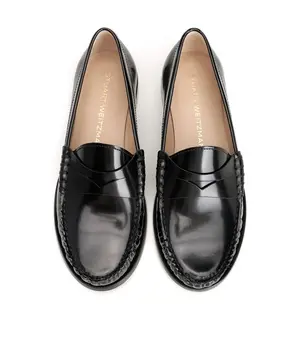 STUART WEITZMAN Lottie Loafer With Ruffle Detail - Black