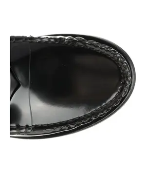 STUART WEITZMAN Lottie Loafer With Ruffle Detail - Black