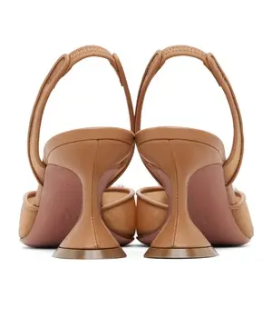 Amina Muaddi Begum Mesh Sling 70 Pointed-toe High-heeled Sandals - Latte