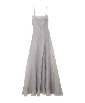 Staud Gustav Patchwork Dress - Light Gray