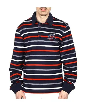 PAUL  SHARK Striped Long-sleeved Polo Shirt