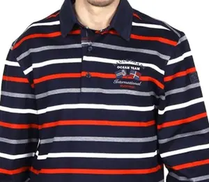 PAUL  SHARK Striped Long-sleeved Polo Shirt