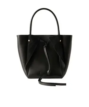 Gabriela Hearst Small Suede And Leather Tote - Black