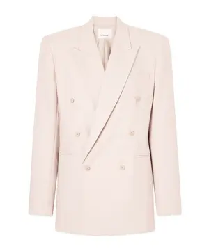 THE FRANKIE SHOP Monterey Double-breasted Wool-blend Blazer - Pink