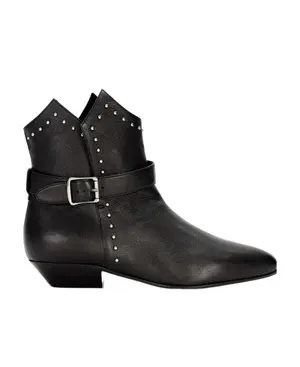 Saint Laurent Logo Studded Ankle Boots