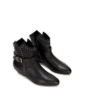 Saint Laurent Logo Studded Ankle Boots