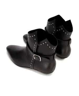 Saint Laurent Logo Studded Ankle Boots