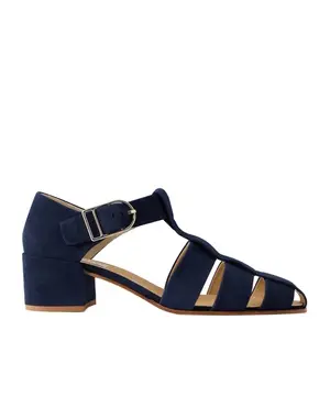 Gabriela Hearst Lyle Suede Buckled Block Heel Pumps