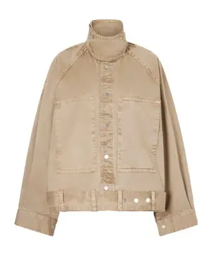 Co Name Belted Cotton-gabardine Jacket