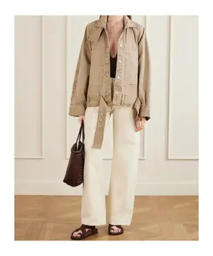 Co Name Belted Cotton-gabardine Jacket