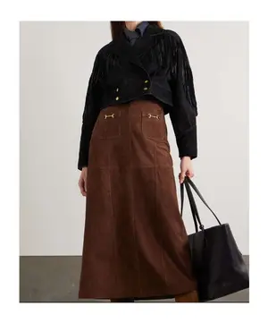 Rixo Darragh Fringed Double-breasted Suede Jacket - Black