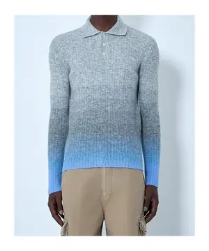ERL Ribbed Knit Polo Sweater