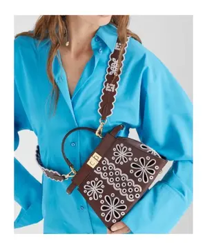Fendi Strap You Mahogany Leather Shoulder Strap