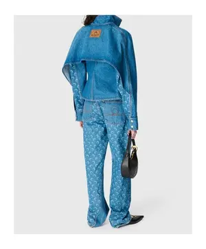 MARINE SERRE Moon Laser Wash Denim Baggy Jeans