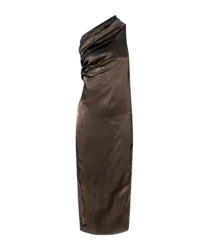 Rick Owens Athena One-shoulder Satin Midi Dress