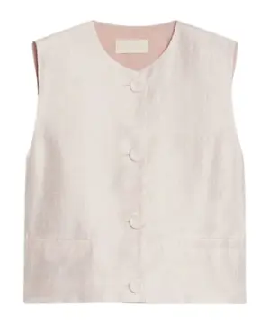 IBLUES Wet-look Linen-blend Satin Gilet
