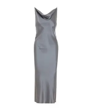 Patrizia Pepe Sleeveless Cowl Neck Crystal Trim Dress