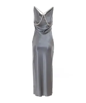 Patrizia Pepe Sleeveless Cowl Neck Crystal Trim Dress
