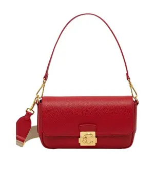 COCCINELLE Medium C-Me Lock Shoulder Bag Red