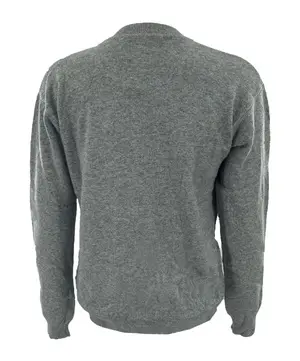 Moschino Round Neck Long Sleeve Sweater - Gray