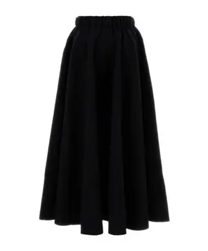 Extreme Cashmere Venus Flared Knitted Skirt - Black