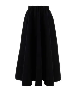 Extreme Cashmere Venus Flared Knitted Skirt - Black
