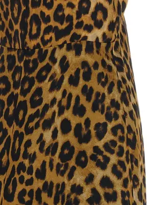 Alberta Ferretti Leopard Print V-neck Maxi Dress