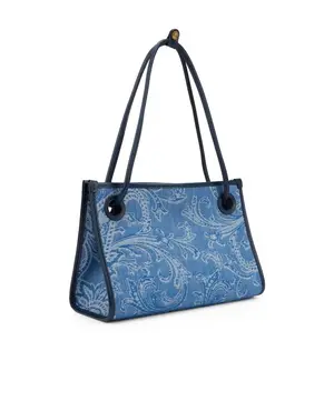 Etro Eyes Paisley Denim Tote Bag - Blue