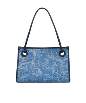Etro Eyes Paisley Denim Tote Bag - Blue