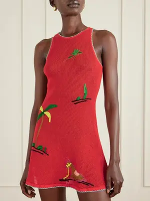 Staud Marea Embroidered Mini Dress