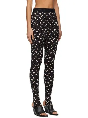 MARINE SERRE Recycled Moon Jersey Stirrup Leggings - Black