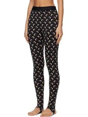 MARINE SERRE Recycled Moon Jersey Stirrup Leggings - Black