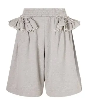 Dries Van Noten Ruffled Cotton Knit Shorts