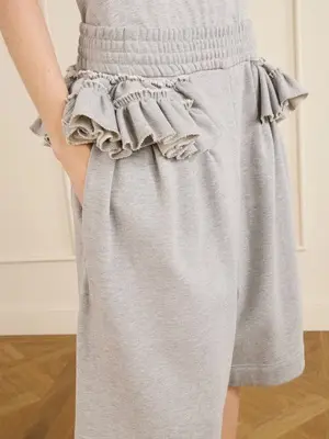 Dries Van Noten Ruffled Cotton Knit Shorts