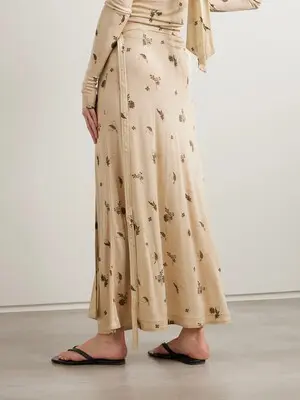 TOTEME Floral-print Jersey Maxi Wrap Skirt