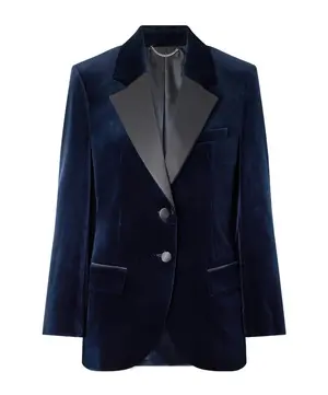 Victoria Beckham Velvet Blazer With Satin Trim