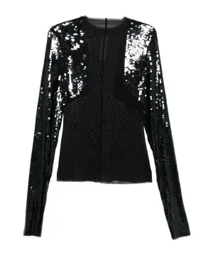 Rick Owens Sequin Embellished Long Sleeve Cover-up
