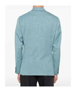 LARDINI Double-breasted Wool Blazer - Blue