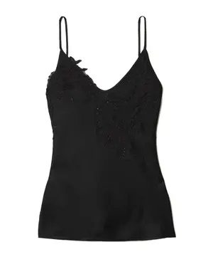 Victoria Beckham Lace-trimmed Satin-crepe Camisole