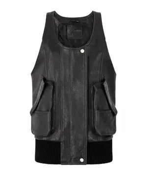 Attico Sleeveless Crew Neck Blouson With Patch Pockets