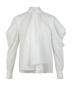 Sacai Tie-neck Ruffled-sleeve Shirt - No